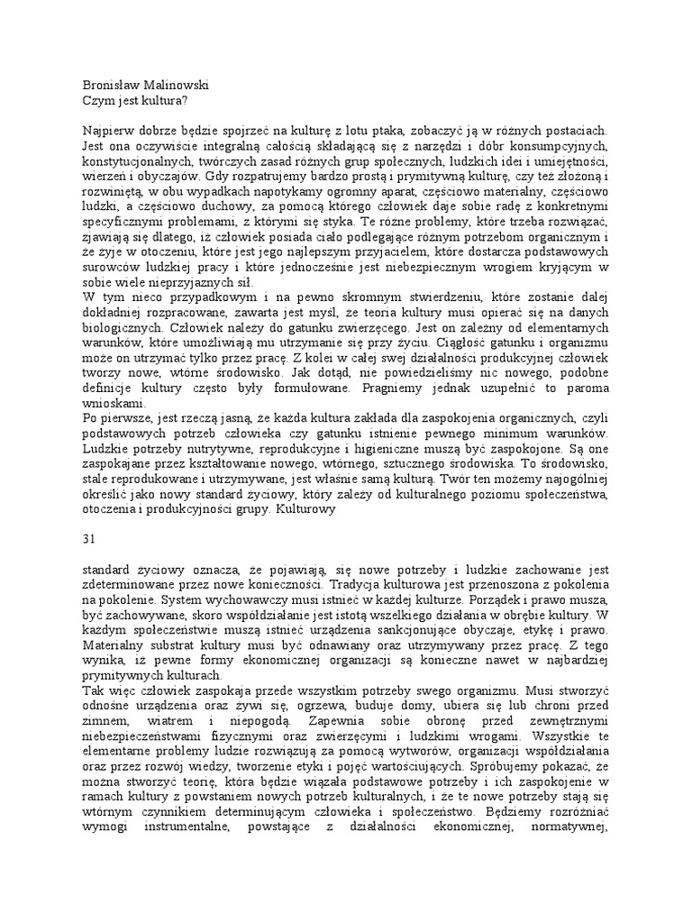 Malinowski Kultura | PDF
