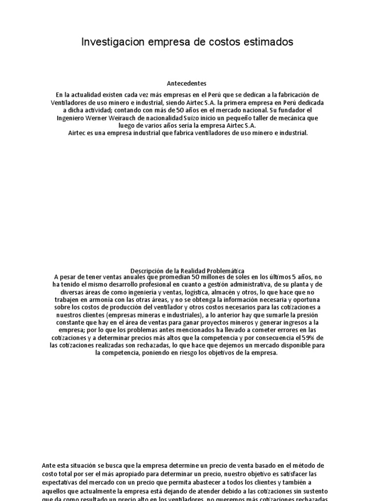 Optimización de Costos en Airtec S.A. | PDF | Costo | Precios