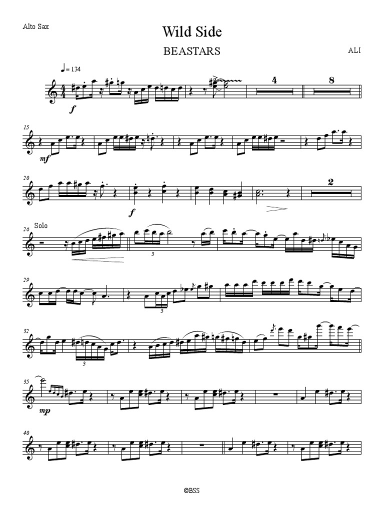 Beastars - Wild Side - Alto Sax | PDF