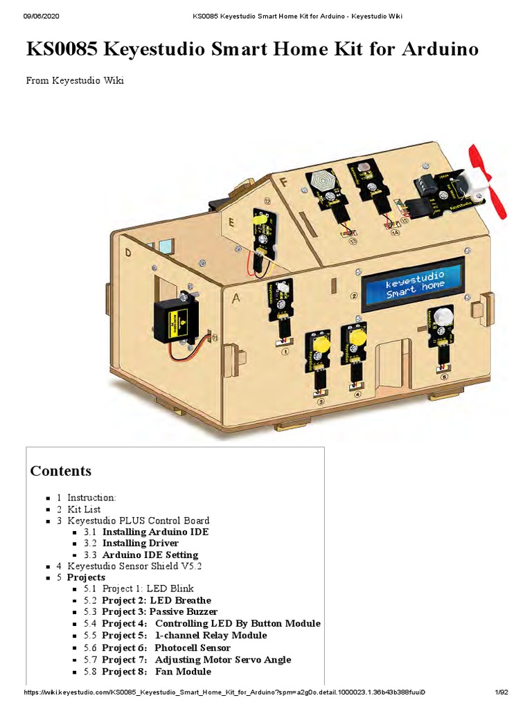 Keyestudio Smart Home Kit Guide | PDF | Arduino | Switch