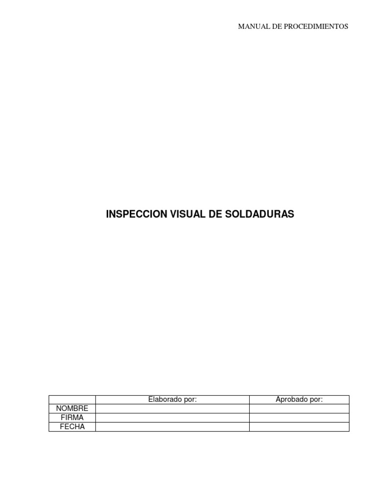 Pr-Ct-Inspeccion Visualde Soldaduras Original | PDF | Soldadura | Construcción