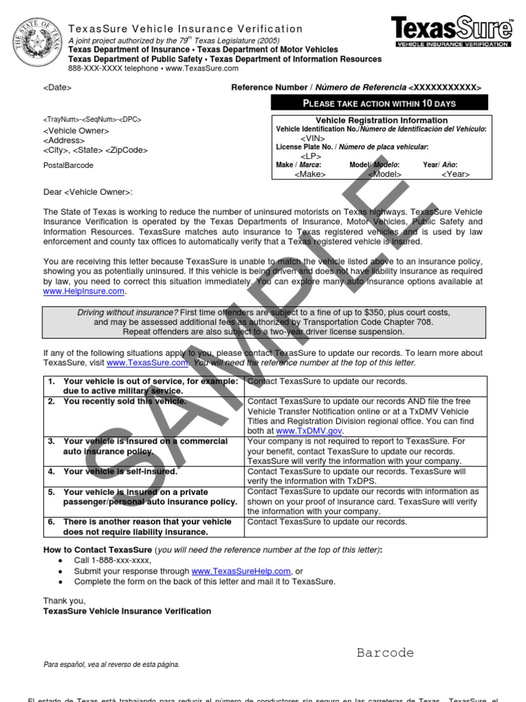 Warning Letter to Uninsured Drivers | Industries | Service Industries