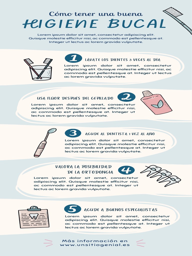 Infografía Guía Cómo Tener Una Buena Higiene Bucal Médico Informativo ...