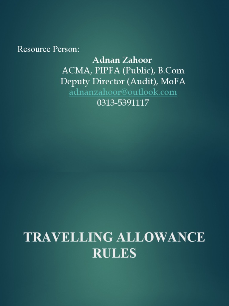 TA DA Rules (Lecture) | Download Free PDF | Cash | Payments