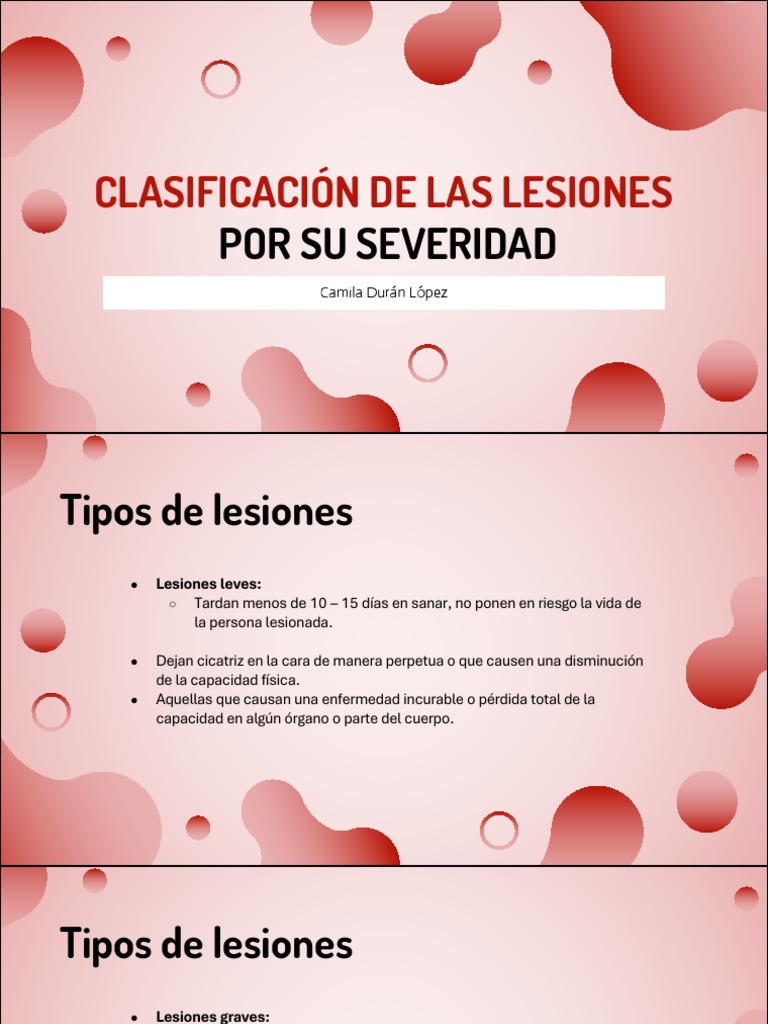 Clasificación de las lesiones | PDF | Lesión | Enfermedades y ...
