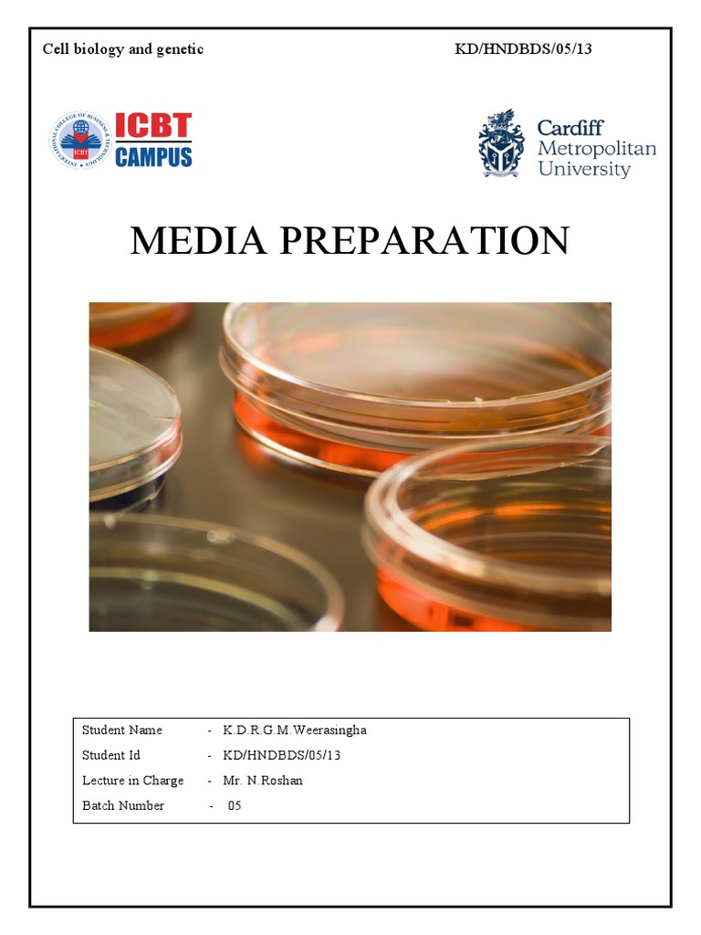 Lab Report 2 MEDIA PREPARATION | PDF | Growth Medium | Agar