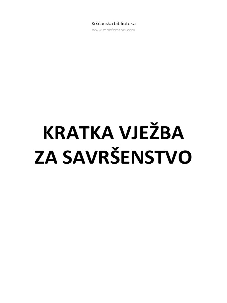 Kratka Vjezba Za Savrsenstvo | PDF