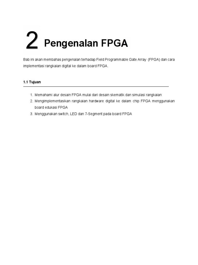 Modul 2. Pengenalan FPGA | PDF