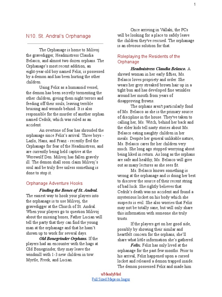 St. Andral's Orfanato | PDF | Demons | Orphanage