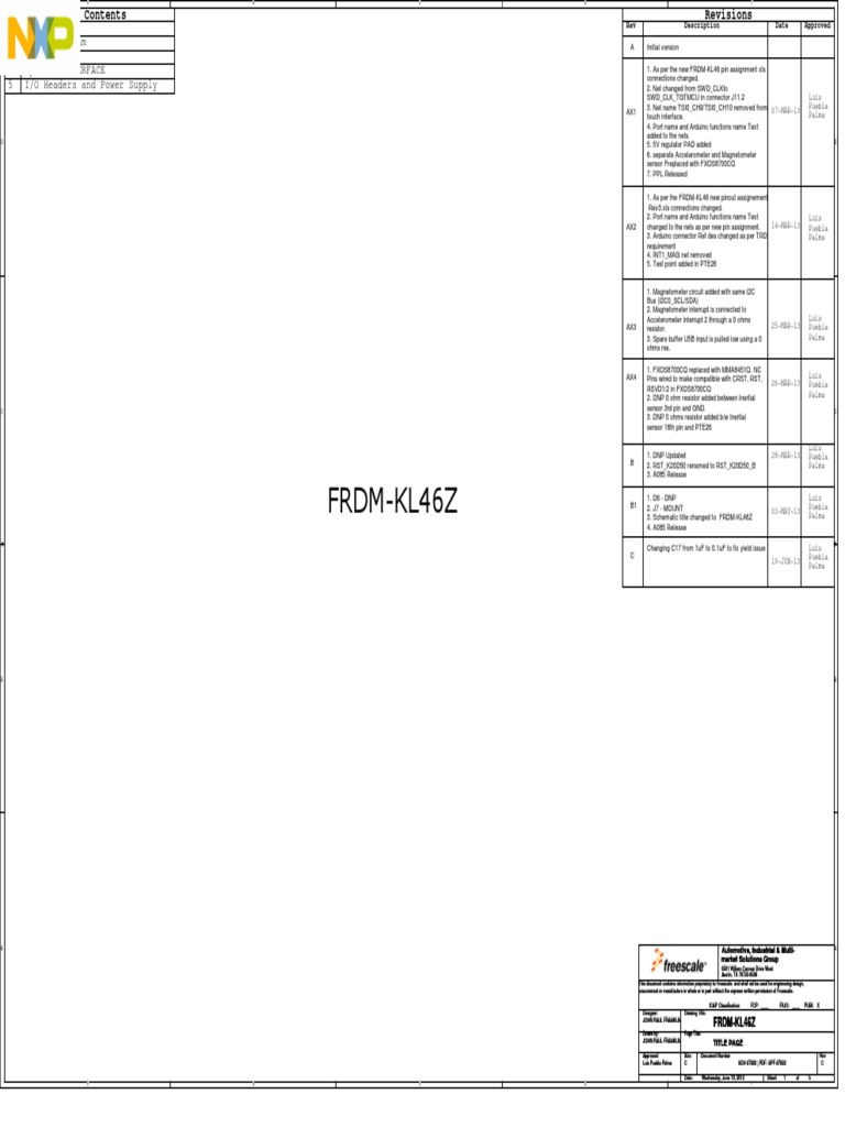 FRDM-KL46Z Schematic Revisions | PDF | Electrical Components ...