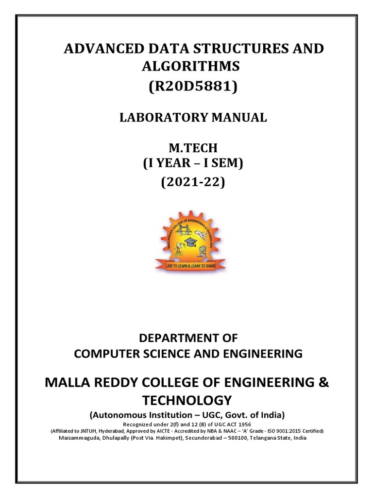 Advance Data Structures Through Java Labmanual | Download Free PDF | Laboratories | System