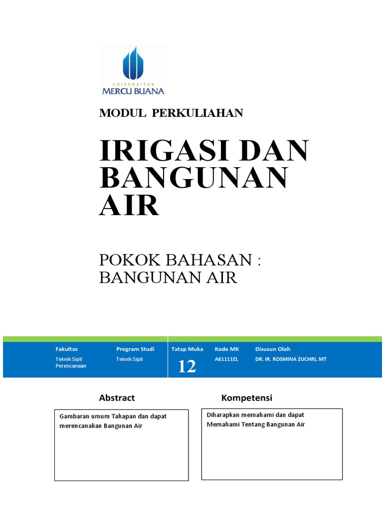 Modul Perencananaan Jaringan Irigasi Dan Drainase (TM12) | PDF