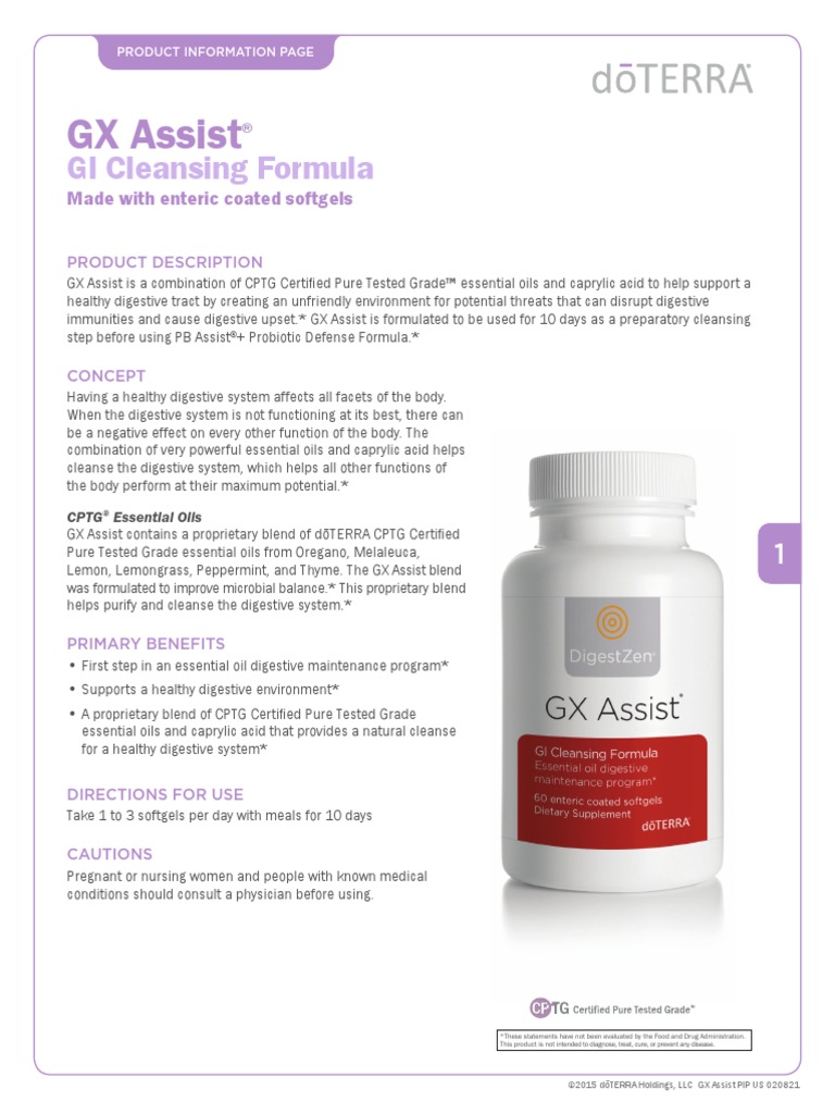 Doterra GX Assist | PDF | Dietary Supplements | Gastrointestinal Tract