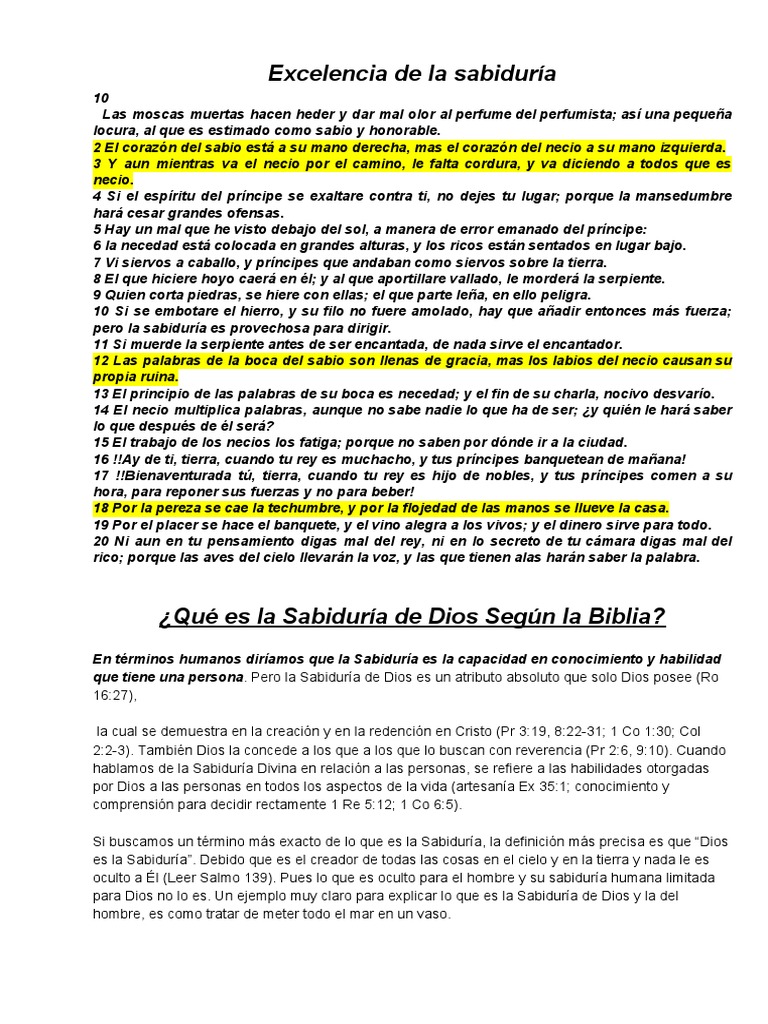 Sabiduría según la Biblia | PDF | Sabiduría | Dios