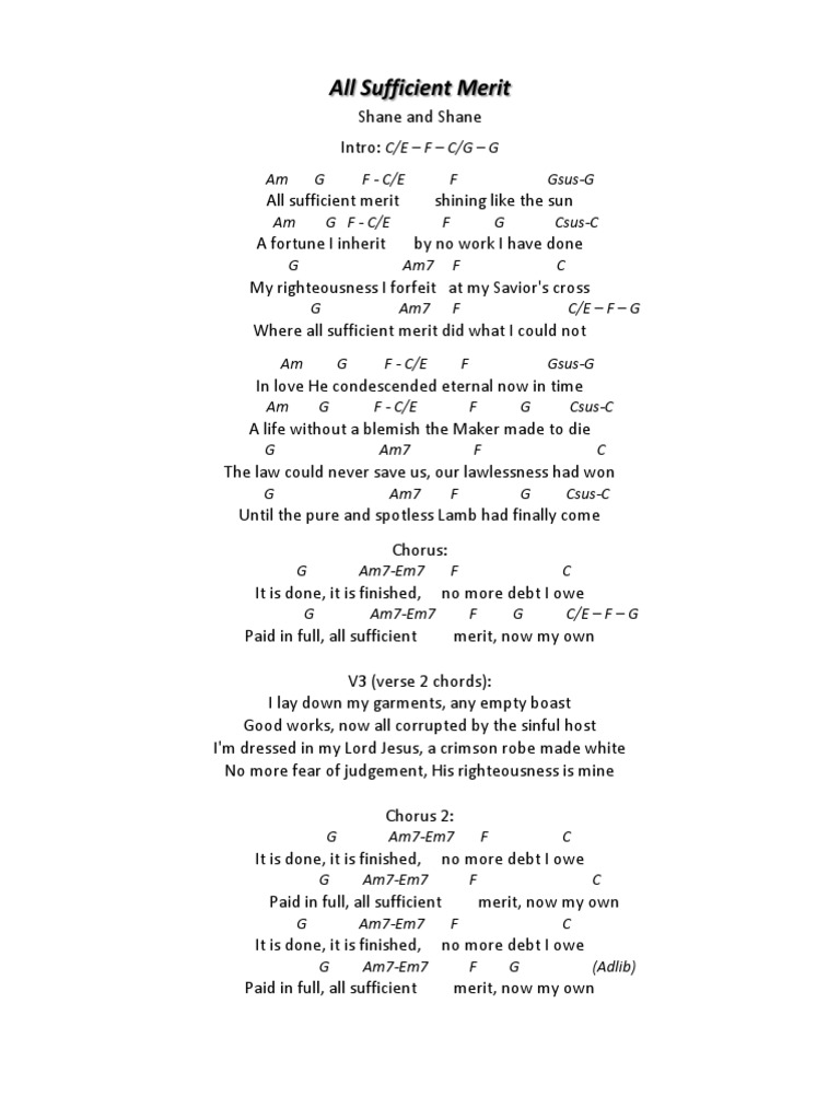 All Sufficient Merit - C | PDF | Religious Belief And Doctrine ...