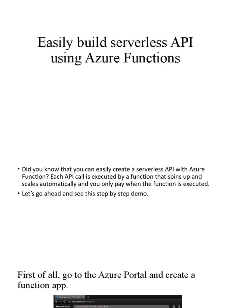 Easily Build Serverless API Using Azure Functions | PDF Easily Build Serverless API Using Azure Functions | PDF