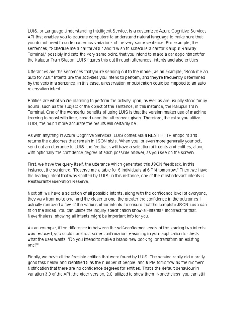 Understanding LUIS in Azure | PDF | Microsoft Azure | Computing