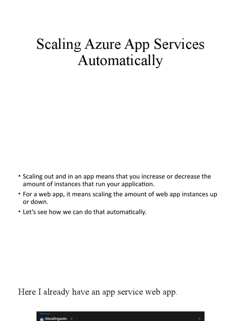 Scaling Azure App Services Automatically Pdf