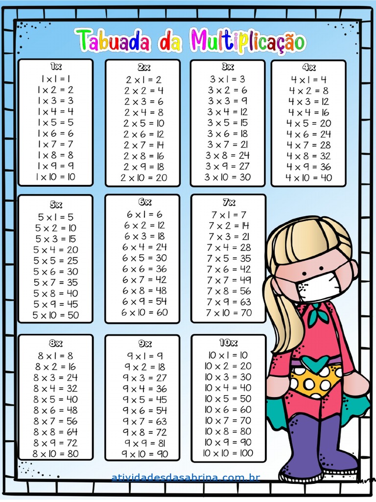 Tabuada Da Multiplicacao | PDF