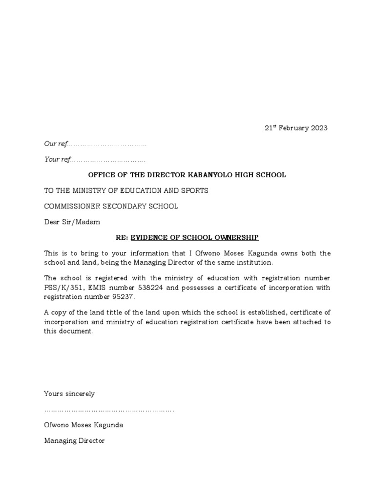 Evidence of Ownership Khs | PDF