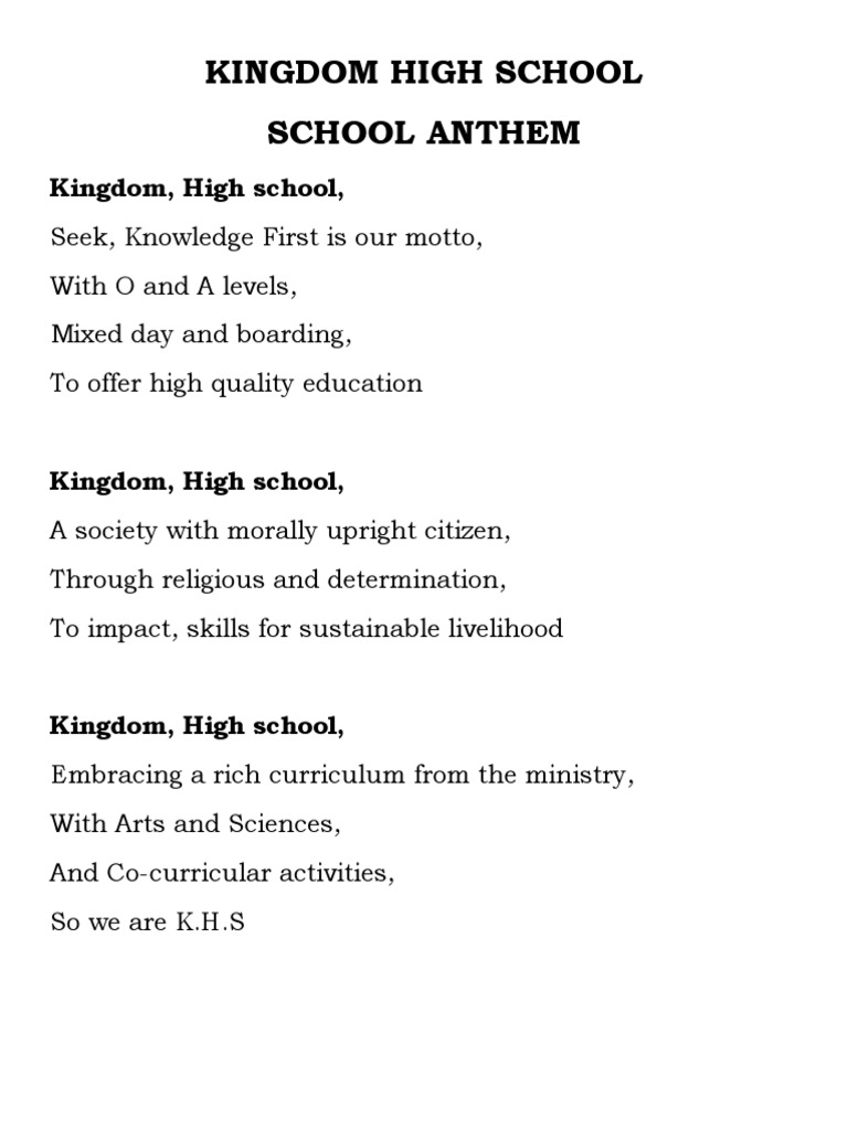 School Prayer and Anthem | PDF | Religion & Spirituality