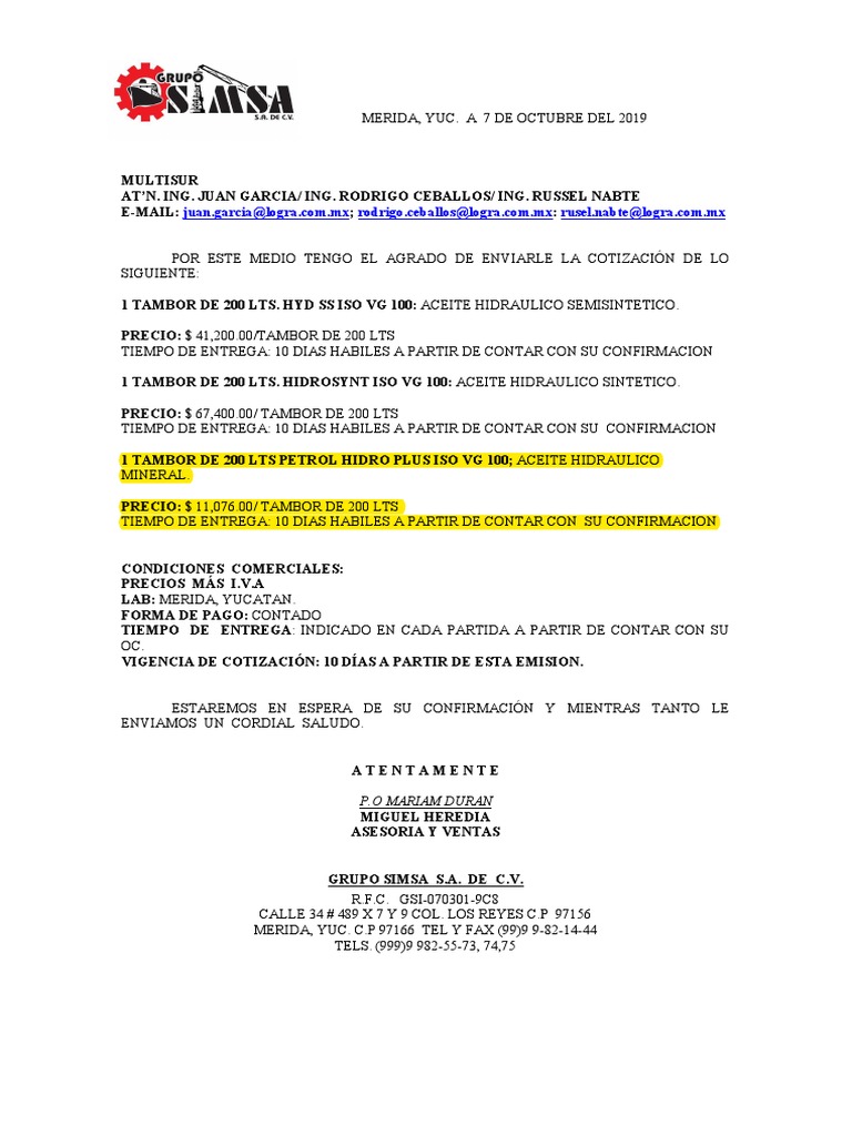 Hyd SS Iso 100, Hidrosynt Iso 100, Petrol Hidro Plus Iso 100 7-10-2019 PDF | PDF