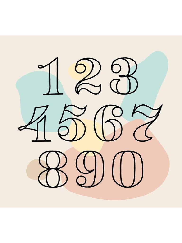 set-of-numbers-and-numbers-in-lettering-style-font-for-mathematics ...