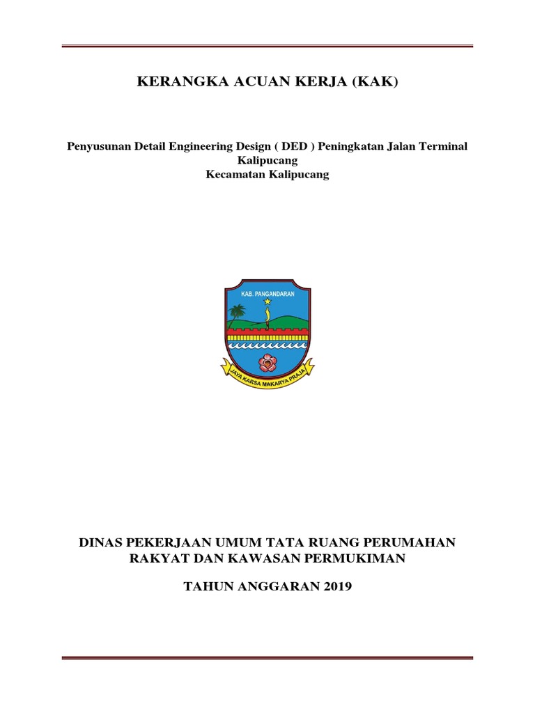 KAK DED Jalan Terminal Kalipucang | PDF | Bisnis | Teknologi & Rekayasa