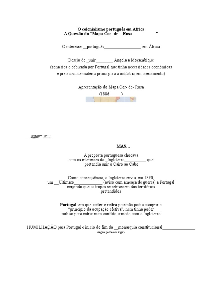 Mapa Cor-de-Rosa: Conflito Luso-Britânico 1886 | PDF