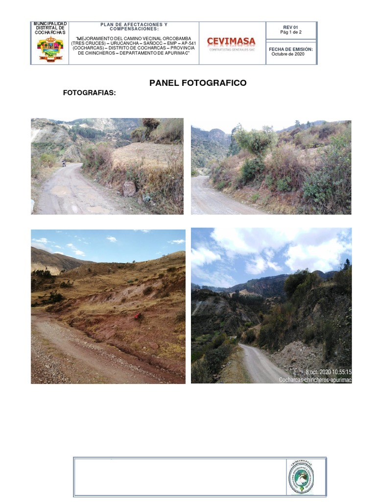 Plan de afectaciones y compensaciones para la mejora de un camino ...