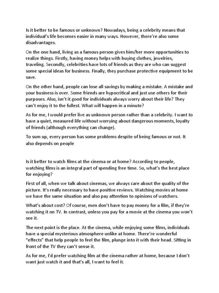 Famous vs Unknown Famous or unknown - which is better | PDF