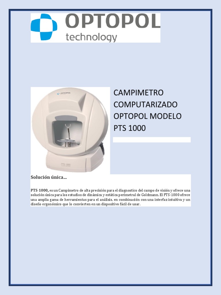 Campimetroptopol Modelo PTS 1000 PDF | PDF
