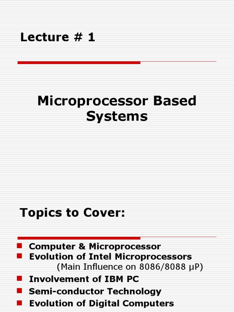 Lecture 1 | PDF | Central Processing Unit | Microprocessor