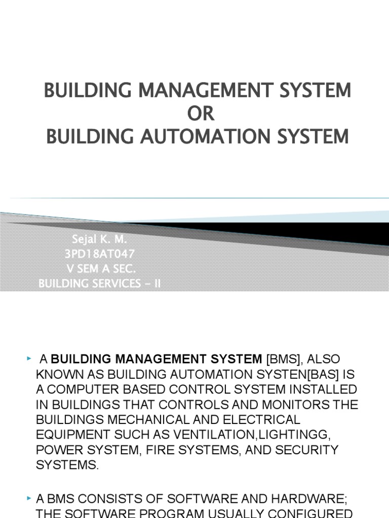 Building Management System | PDF | Building Automation | Automation