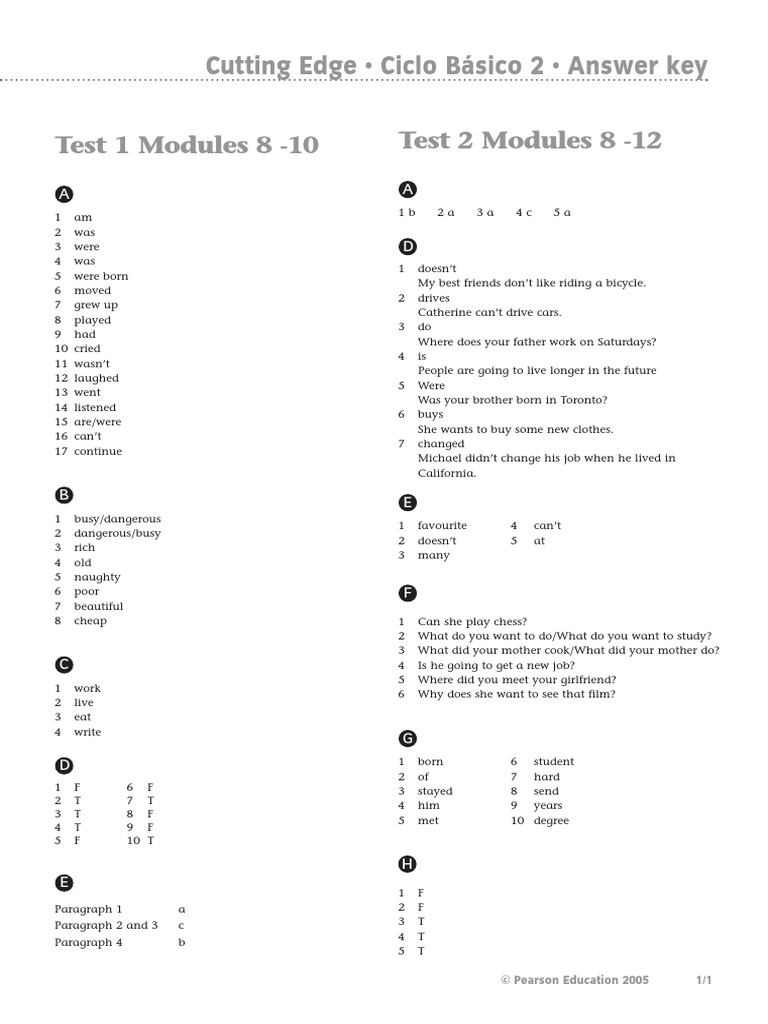Answer - Key CB 2 | PDF