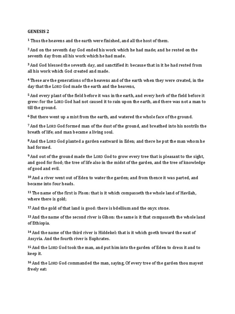 Genesis 2 | PDF | Adam | Garden Of Eden