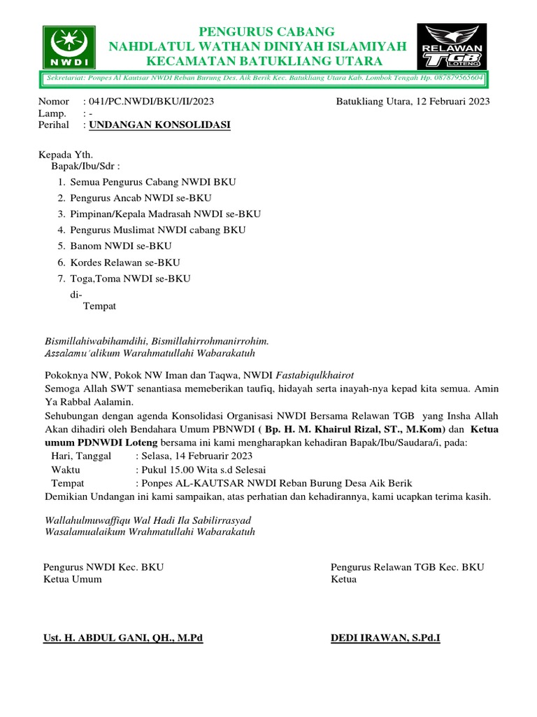 undangan relawan | PDF