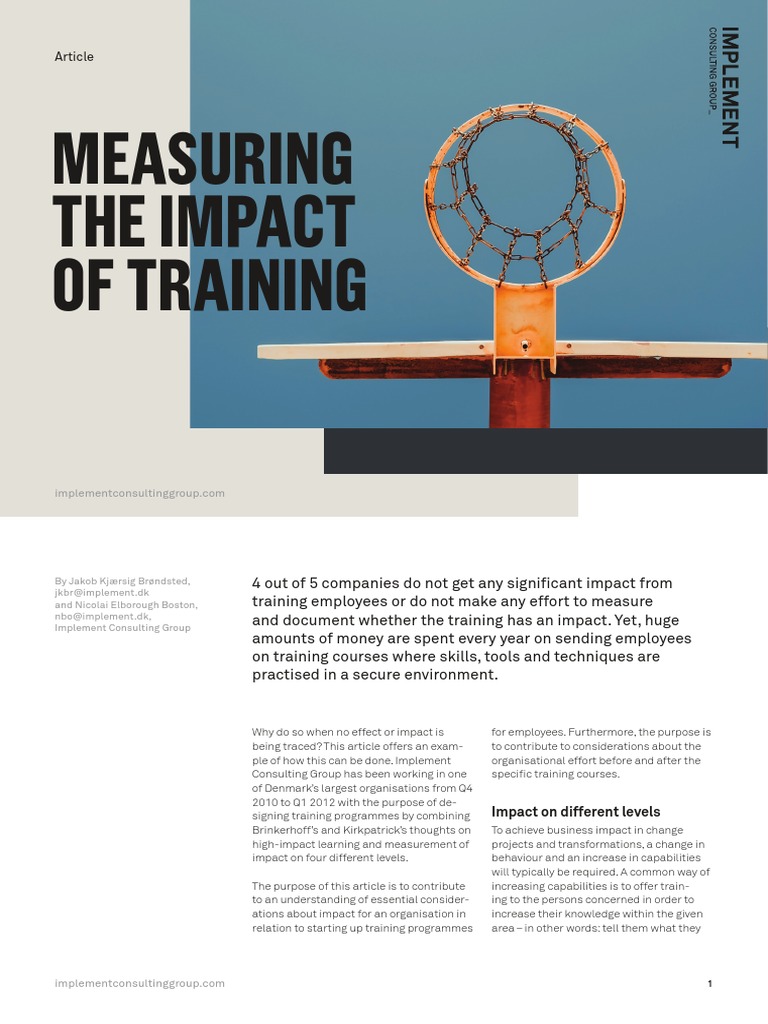 Measuring Training's Business Impact | PDF | Career & Growth | Business