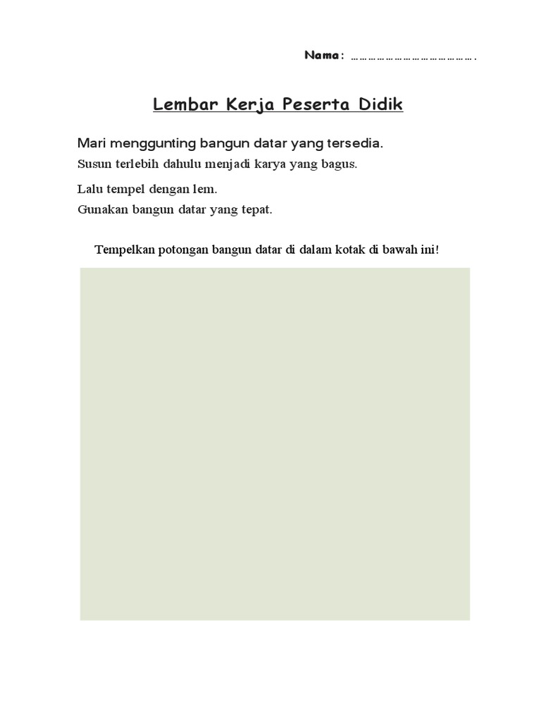 Aktivitas Gunting Bangun Datar untuk Anak | PDF