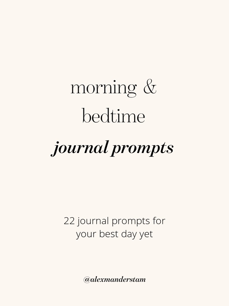 Morning & Bedtime: Journal Prompts | PDF