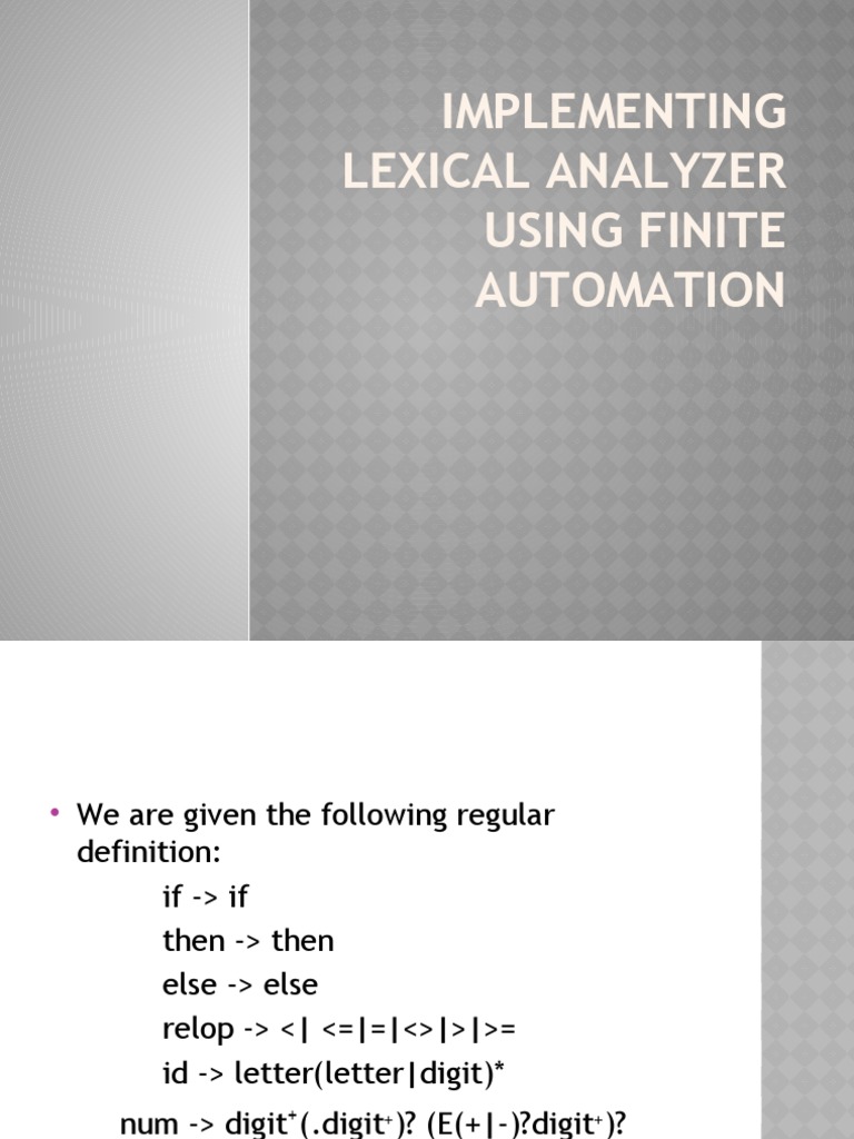 6.implementing Lexical Analyzer Using Finite Automation | PDF | Reserved Word | Computer Programming