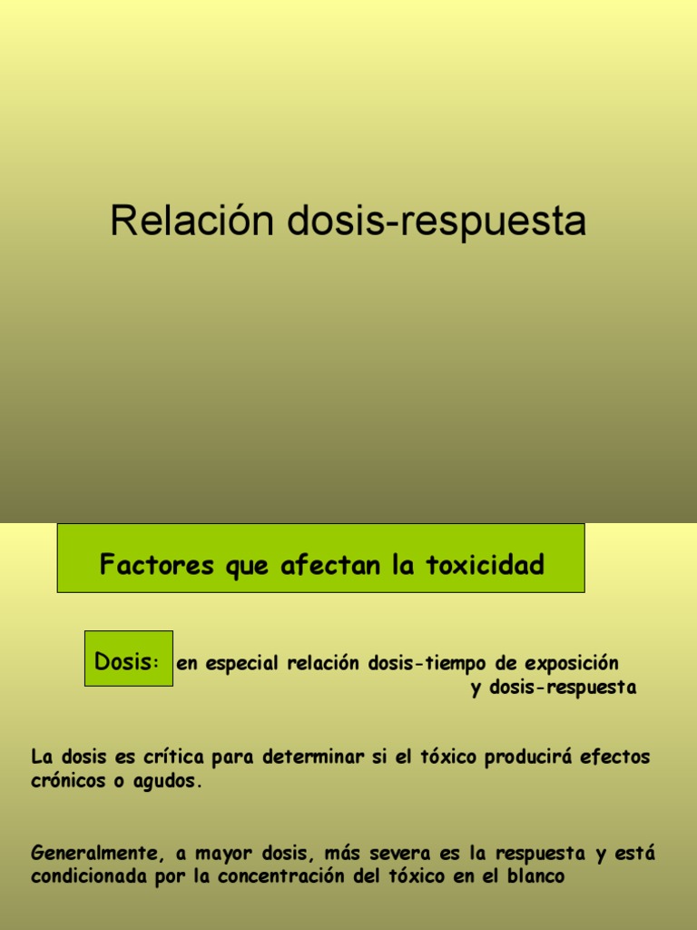 Relación Dosis-Respuesta en Toxicología | PDF | Toxicidad | Seguridad y ...