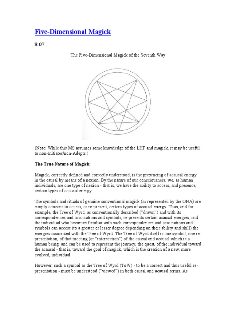 Five-Dimensional Aeonic Magick Explained | PDF | Causality | Rituals