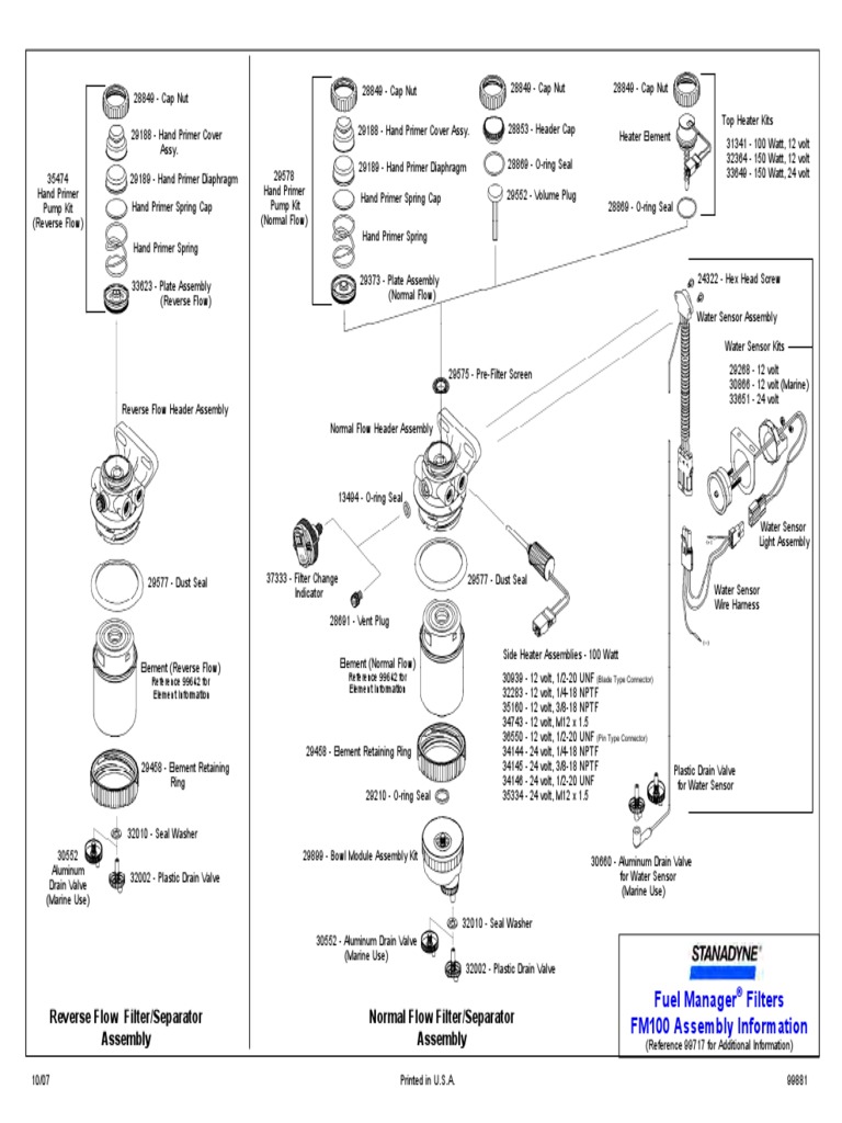 Fuel Manager Filters FM100 Assembly Information | PDF | Electrical ...