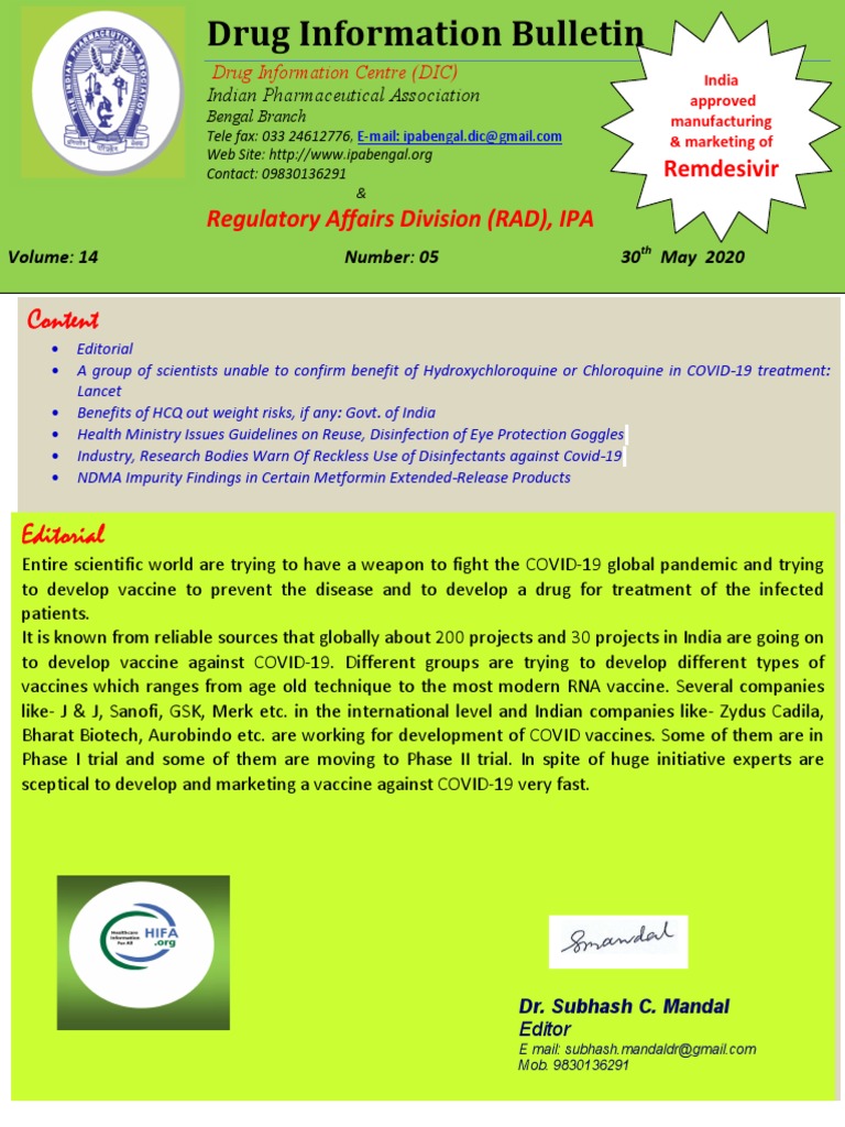 Drug Information Bulletin, 14 | PDF | Disinfectant | Food And Drug ...