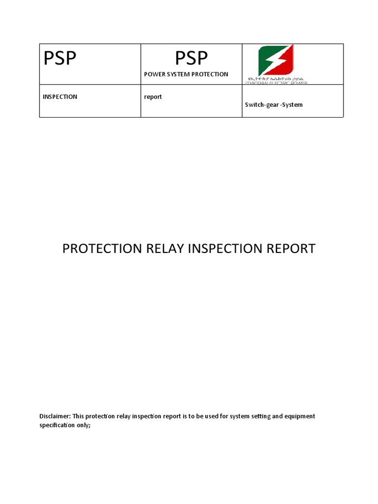 Protection Relay Inspection Report | PDF | Transformer | Relay