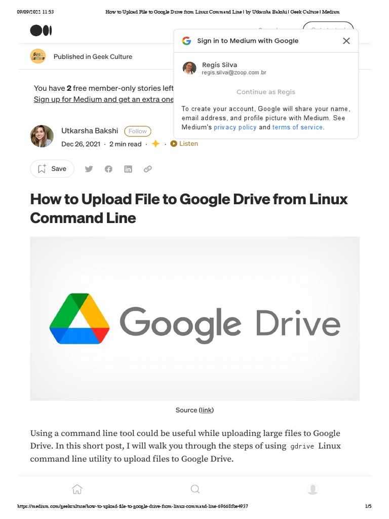 How To Upload File To Google Drive From Linux Command Line | PDF ... How To Upload File To Google Drive From Linux Command Line | PDF ...