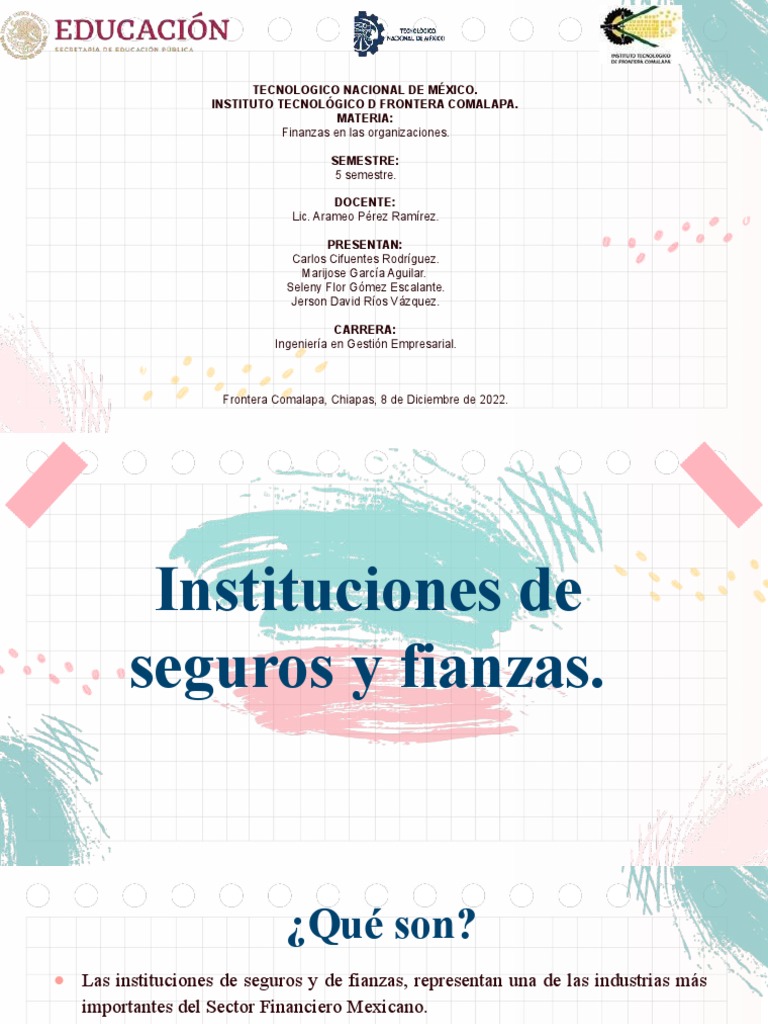Exposición-Instituciones de seguros y fianzas (1).pptx | PDF | Seguro | Reaseguro