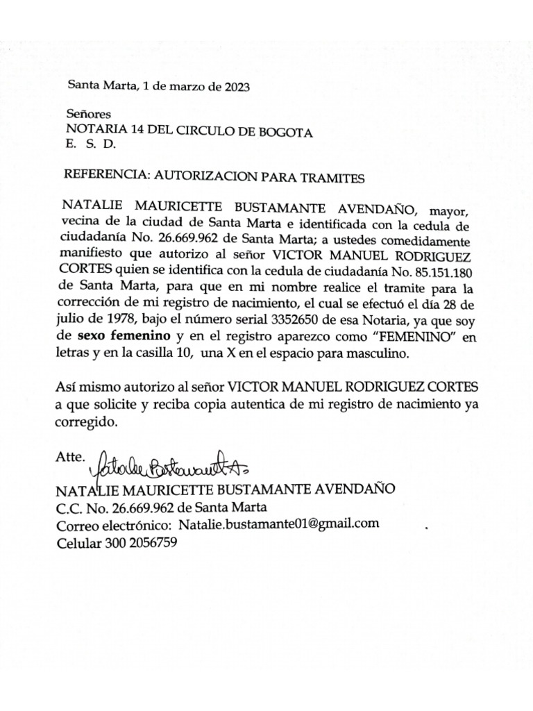 Autorizo Notaria | PDF