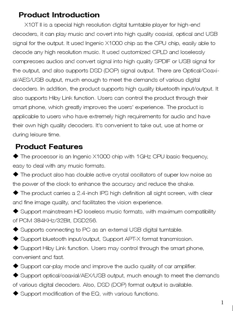 X10-TII Manual | PDF | Bluetooth | Usb Flash Drive